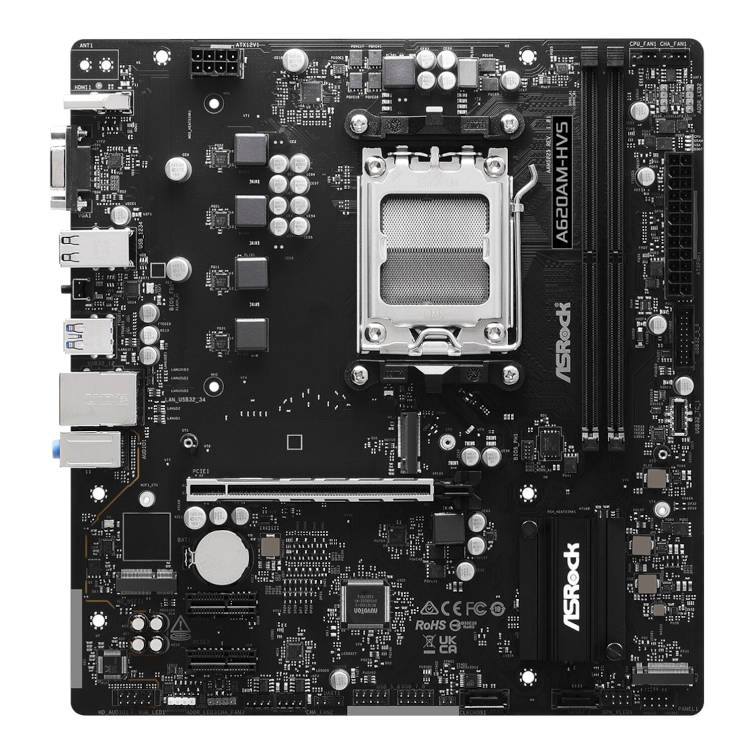 ASRock A620AM-HVS Micro ATX AM5 DDR5 Motherboard (HDMI and PCIe 4.0 ...